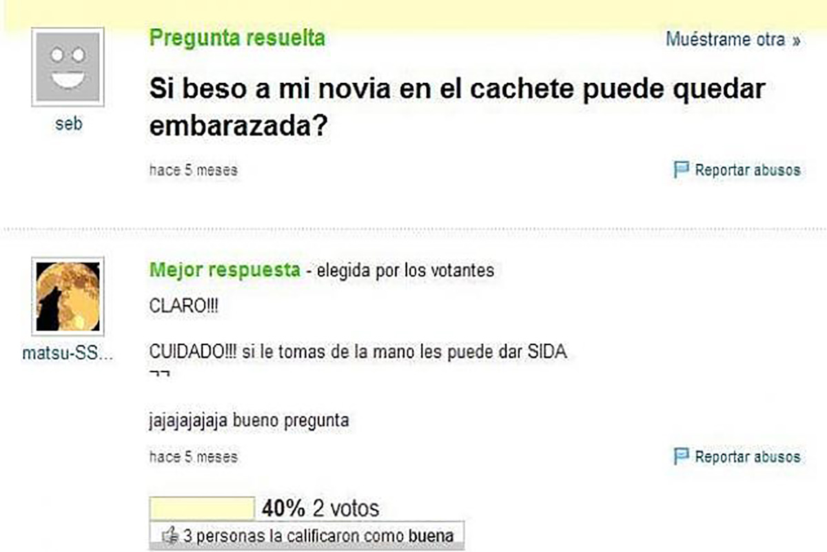 20 Preguntas estúpidas en la historia de Yahoo Respuestas