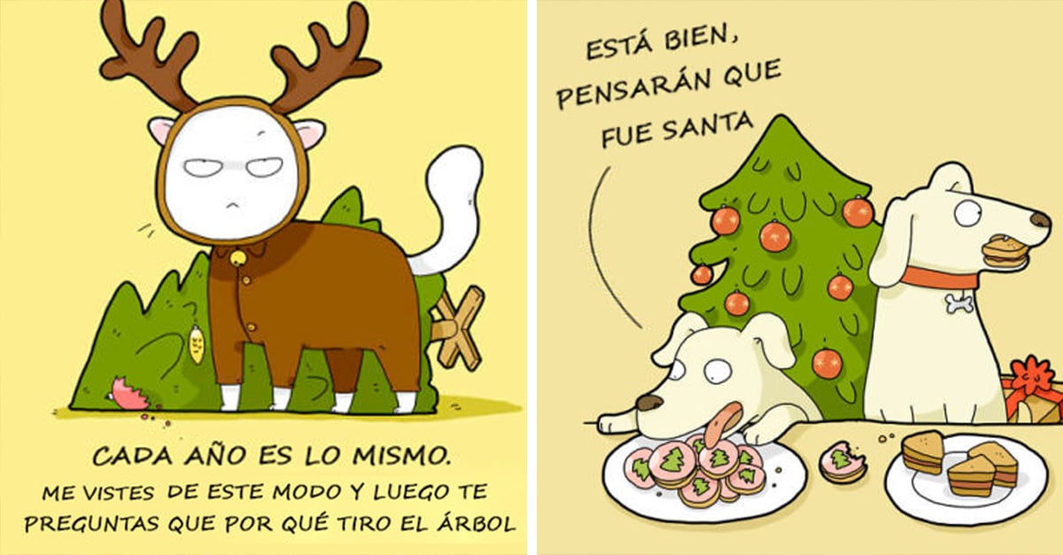 10 cómics sobre cómo celebrar la navidad con las mascotas