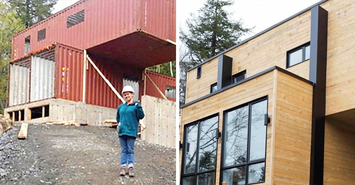 Construyó una casa genial con vagones de carga de un tren