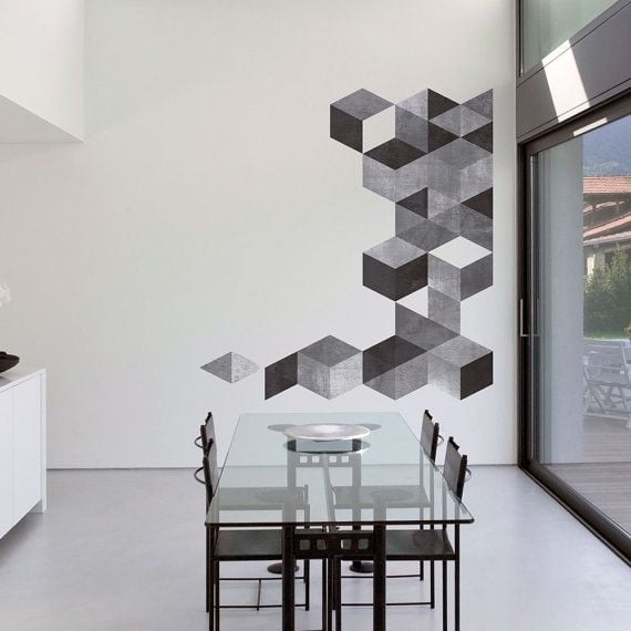 20 Maneras de decorar las paredes de tu casa con geometría